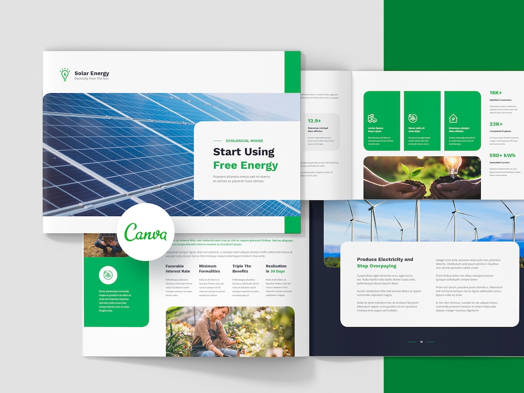Solar Panel Company Profile Brochure Template, Renewable Energy ...