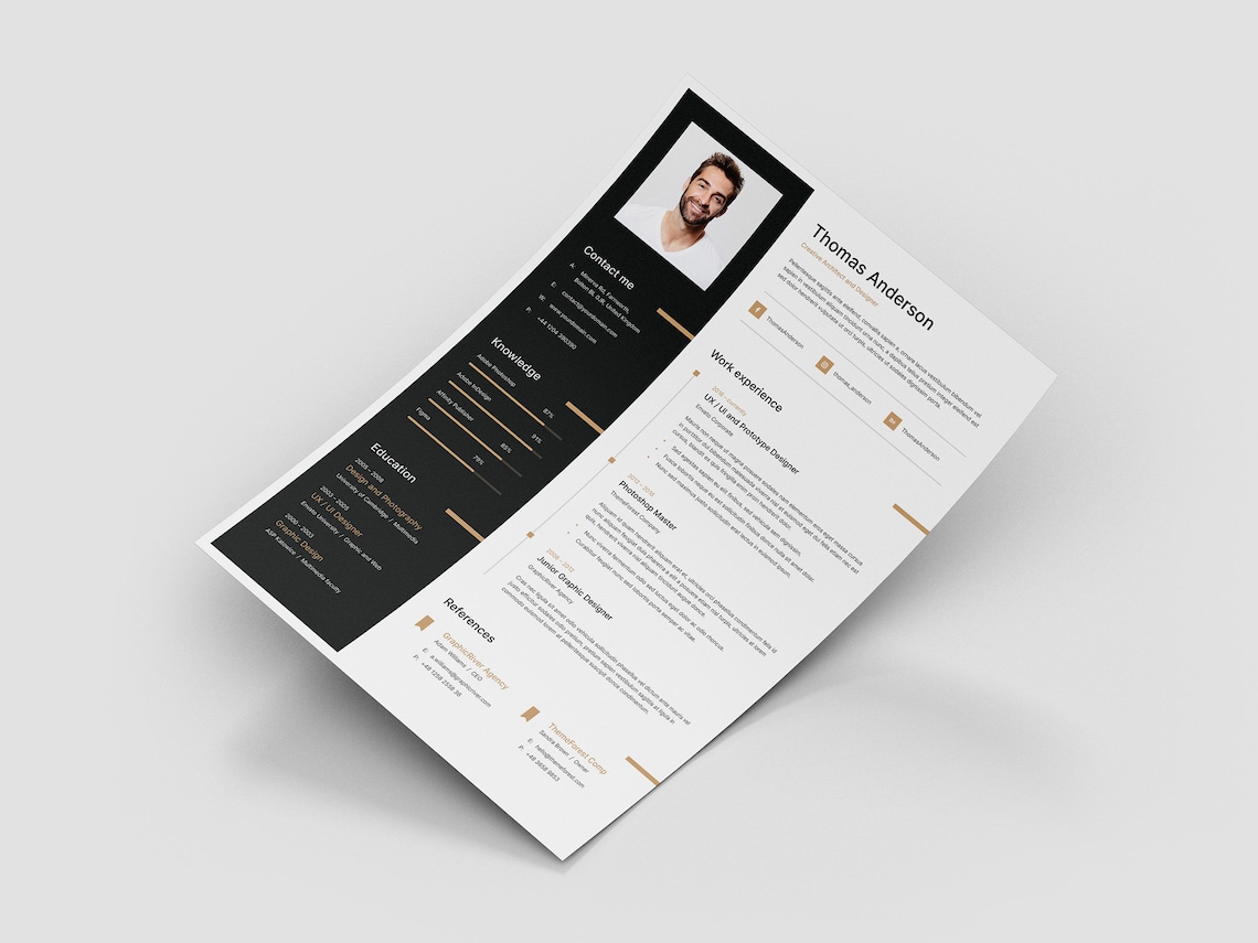 Resume and Cover Letter Template, Modern CV Design With Photo, Fully ...