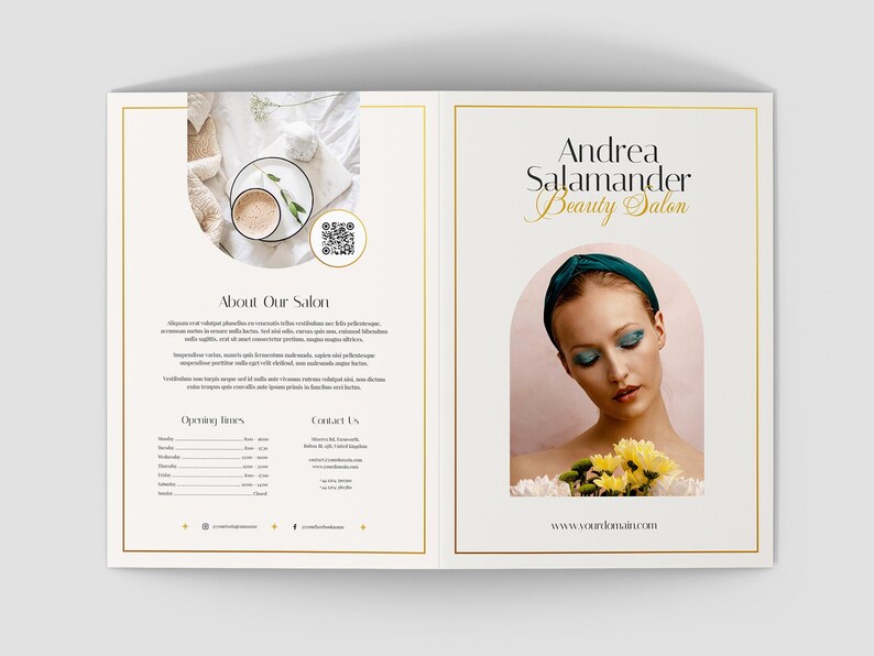 Esthetician Brochure Bi-fold, Canva Template, Listing Presentation, Beauty Business, Acuity ...