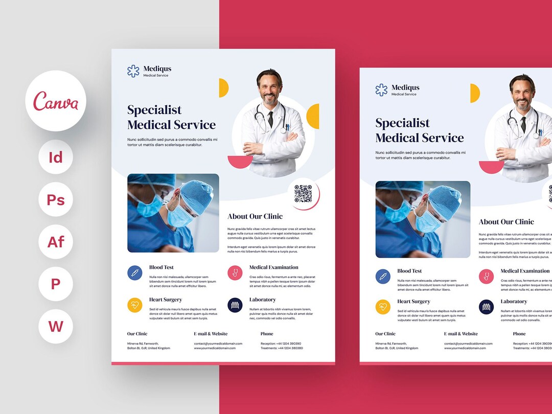 Medical Services Flyer Canva Template, Pharmacy Template, Doctor and ...