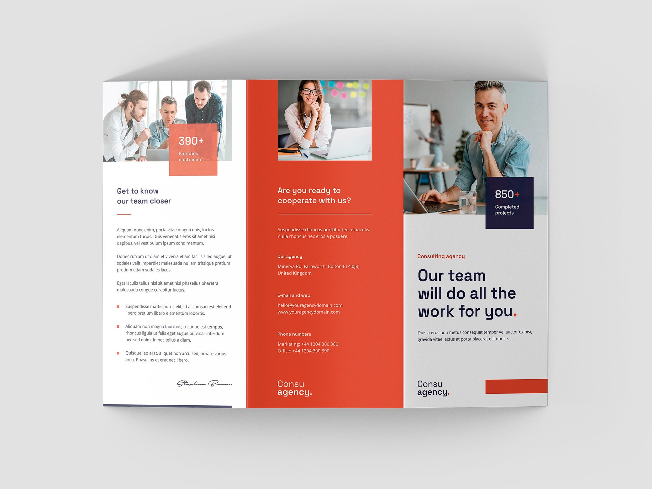 Consulting Agency Brochure Tri-fold Canva Template, Financial Planner ...