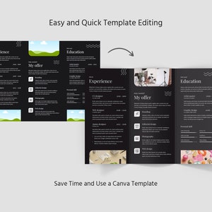 Designer Resume Brochure Tri-fold Template for MS Word, Canva, Adobe ...