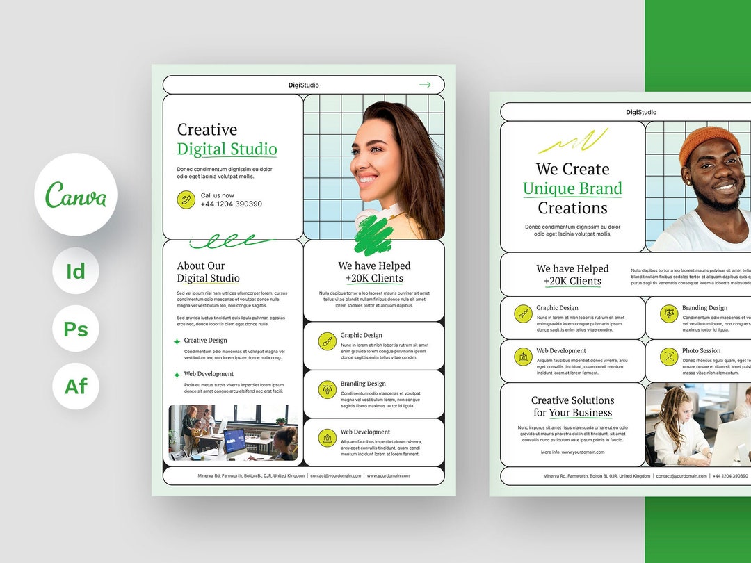 Digital Studio Flyer Canva Template, Business and Creative Agency ...