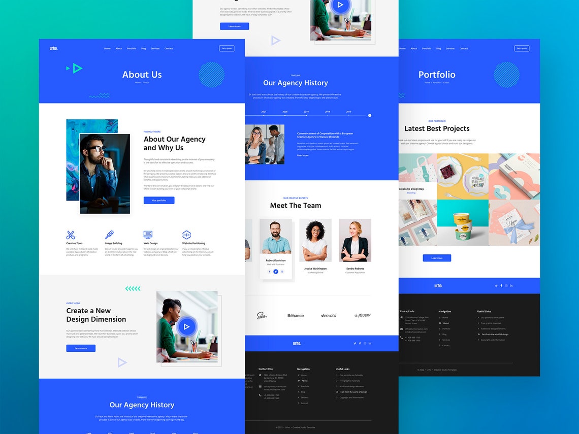 Creative Studio Figma Template, UI Design, Urho Agency, Portfolio ...