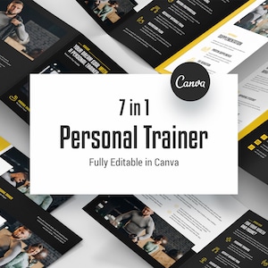 7 in 1 Personal Trainer Brochures Bundle, Canva Templates, Fitness ...