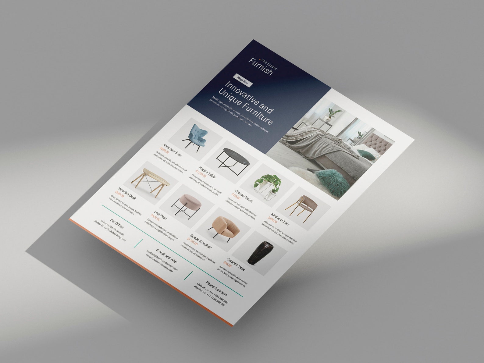 Furniture Company Catalog Flyer Canva Template, Product Presentation ...