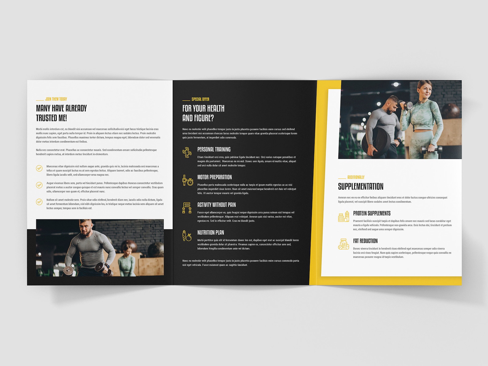 Personal Trainer, Brochure Template, Brochure Tri-fold A5, Canva ...