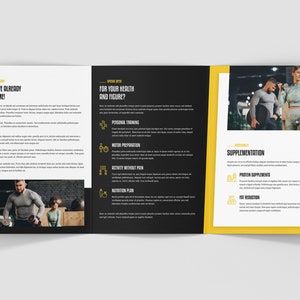 Personal Trainer, Brochure Template, Brochure Tri-fold A5, Canva ...