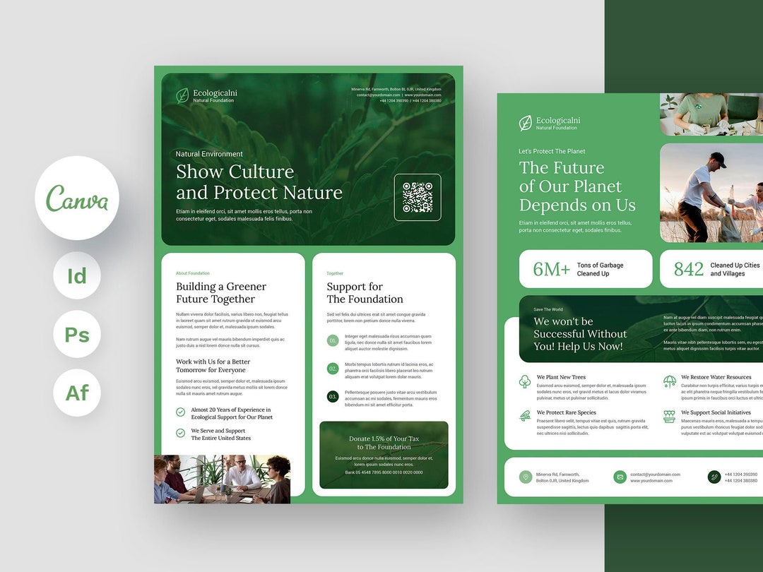 Ecology Foundation Flyer Canva Template, Campus Offer, Solar Panels ...