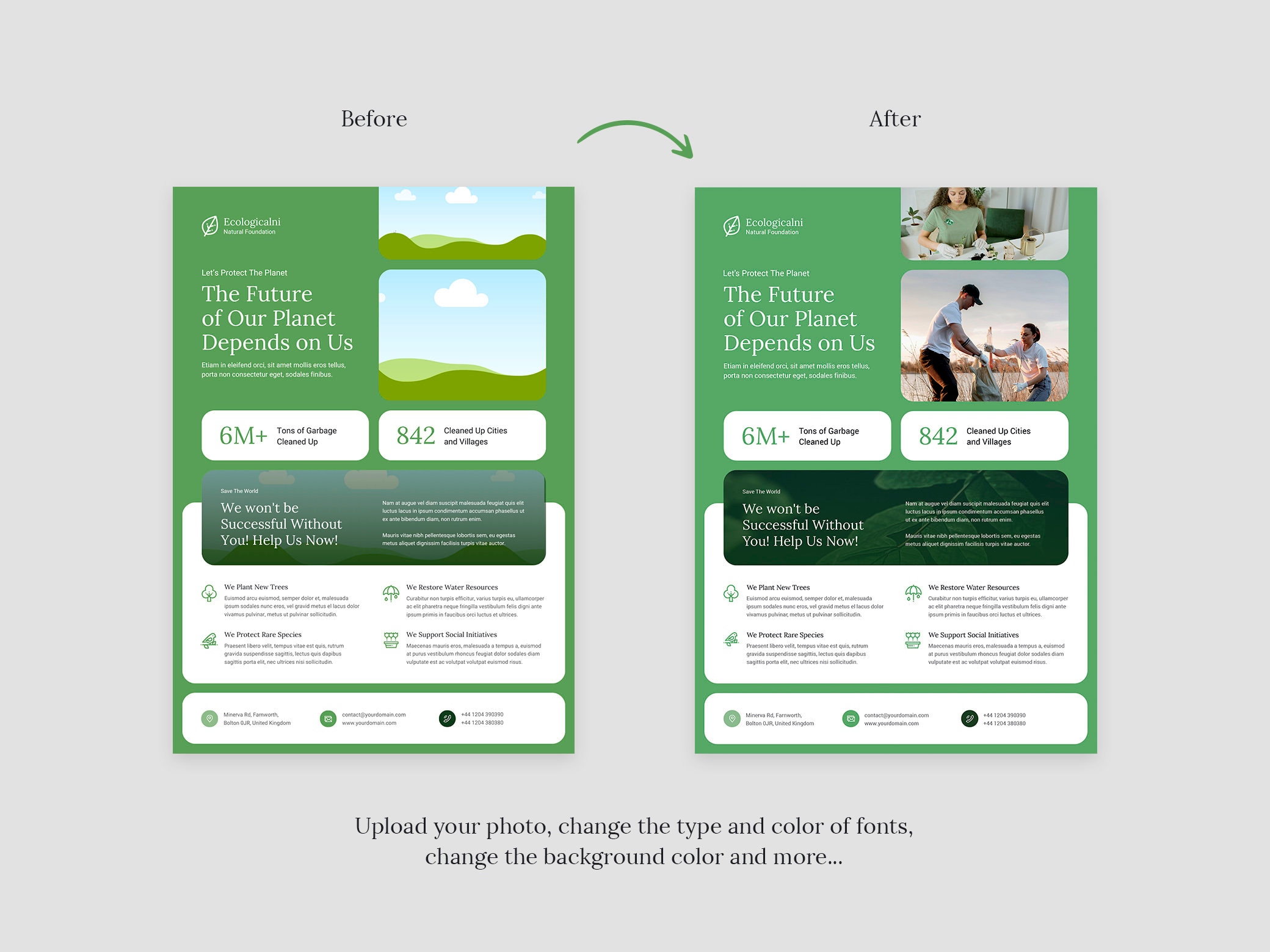 Ecology Foundation Flyer Canva Template, Campus Offer, Solar Panels ...