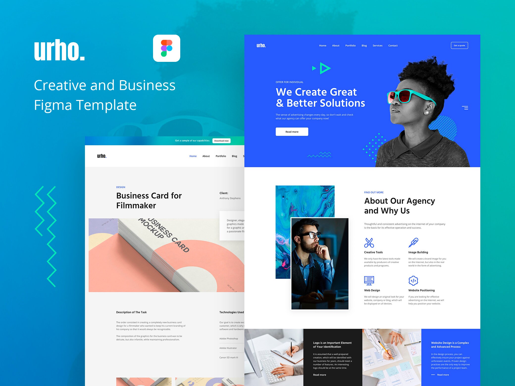 Creative Studio Figma Template, UI Design, Urho Agency, Portfolio ...