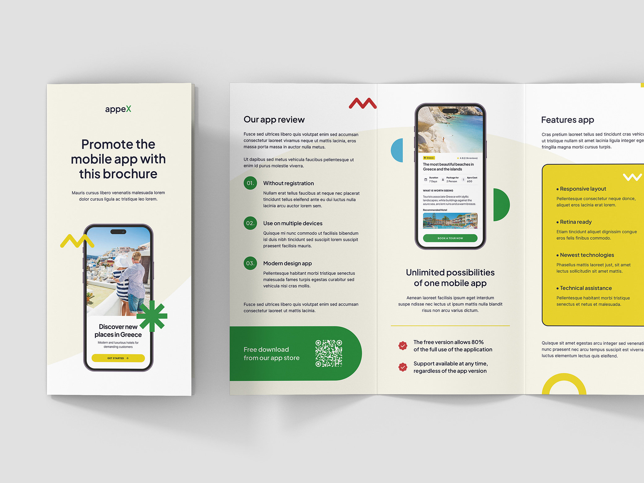 Mobile App Tri-fold Brochure Canva, Tech Startup Software Pamphlet PSD ...