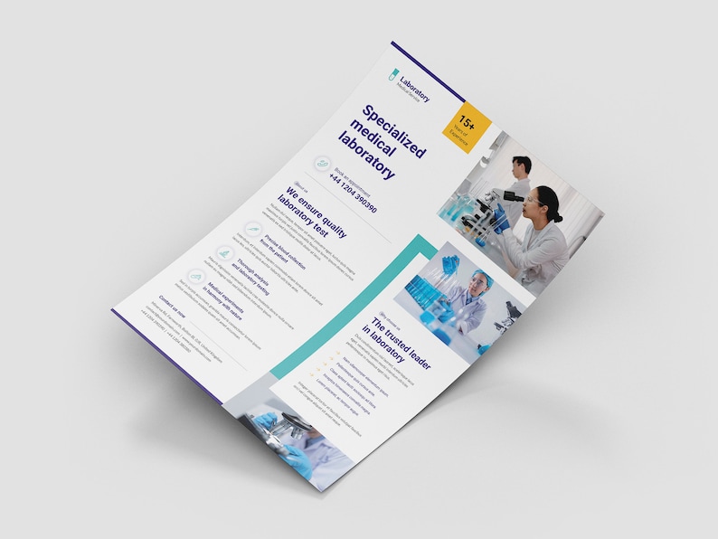 Laboratory Flyer Template, Medical Business Design (canva, PDF) - Etsy