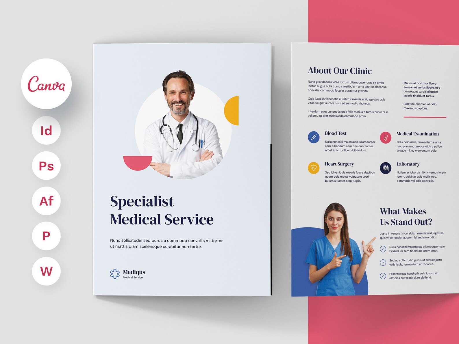 Medical Services Brochure Bi-fold Canva Template Health and - Etsy