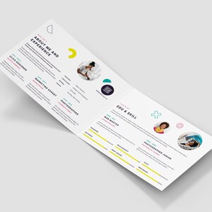 Resume Canva Template, Brochure Bi-fold Landscape, Horizontal Resume ...