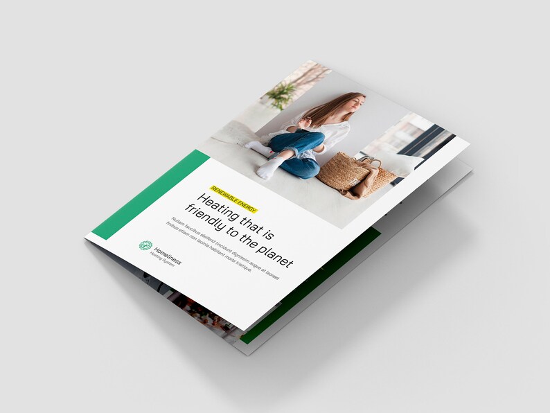 Heating System, Solar Panel, Renewable Energy, Brochure Bifold, Canva ...