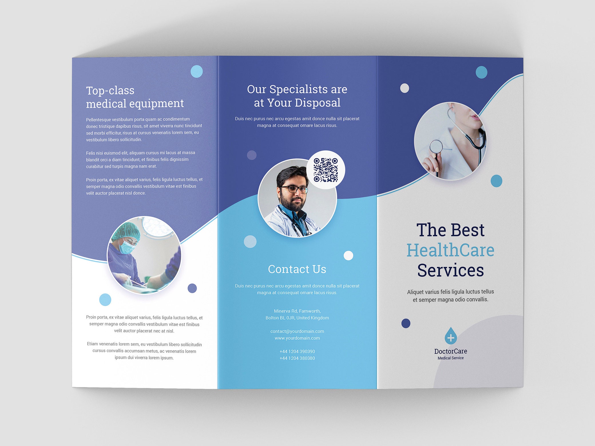 Doctor Care Brochure Tri-fold Canva Template, Medical, Healthcare ...