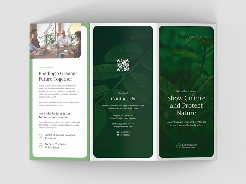Ecology Brochure Tri-fold Template, Environmental Protection (canva ...