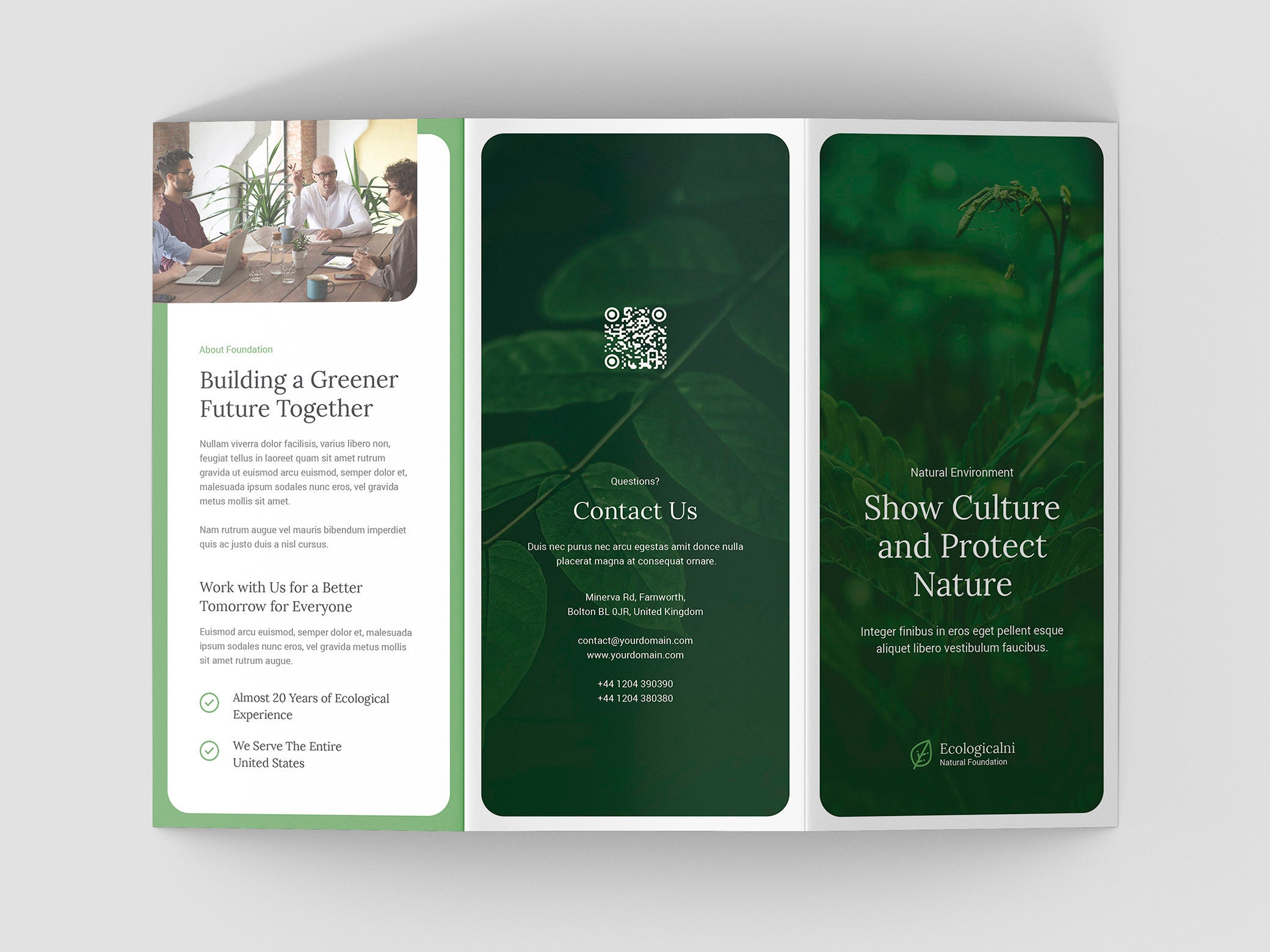 Ecology Brochure Tri-fold Template, Environmental Protection (canva ...