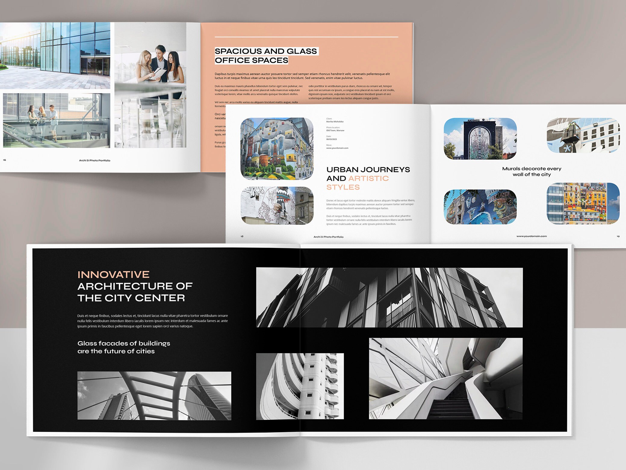 Architecture Interior Design Portfolio, Canva Template, Landscape ...