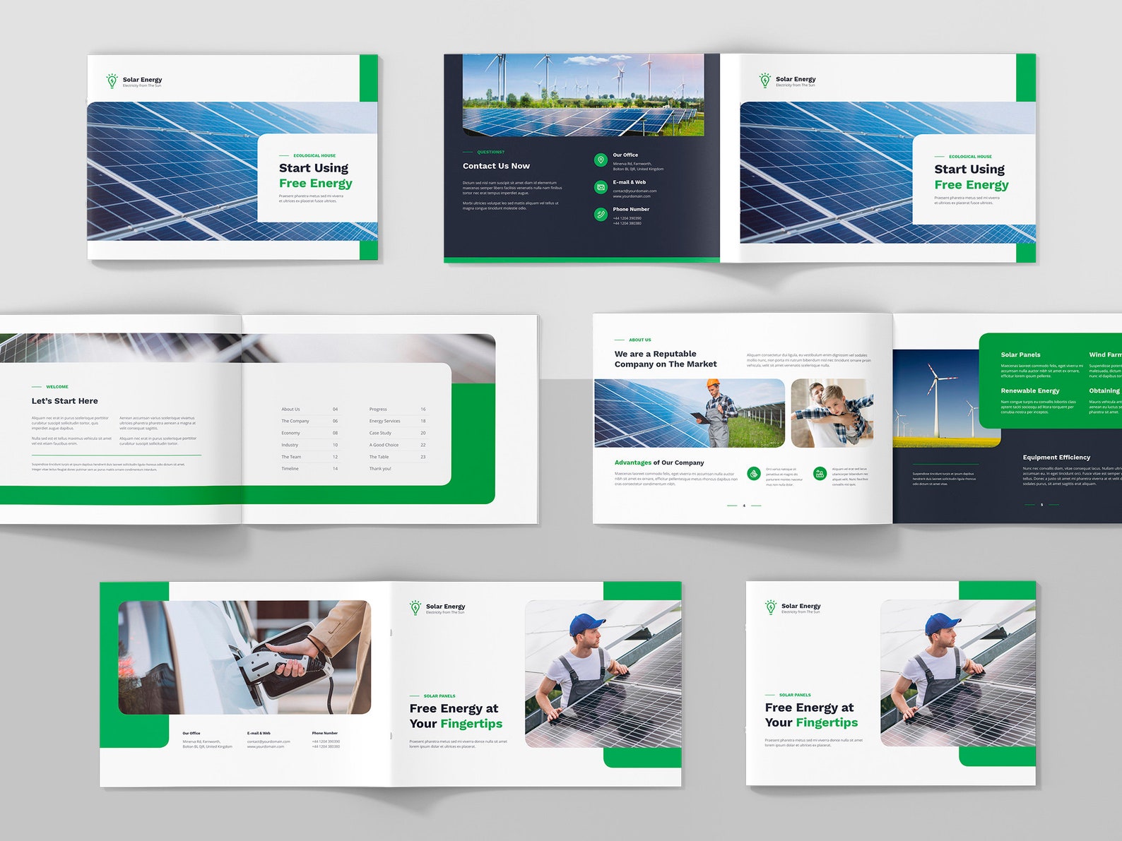 Solar Panel Company Profile Brochure Template, Renewable Energy ...