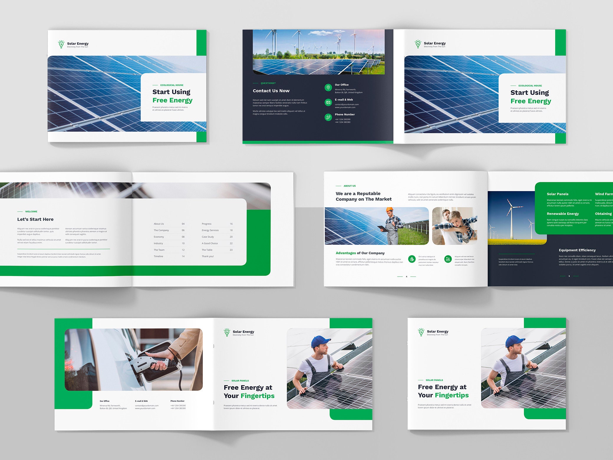 Solar Panel Company Profile Brochure Template, Renewable Energy ...