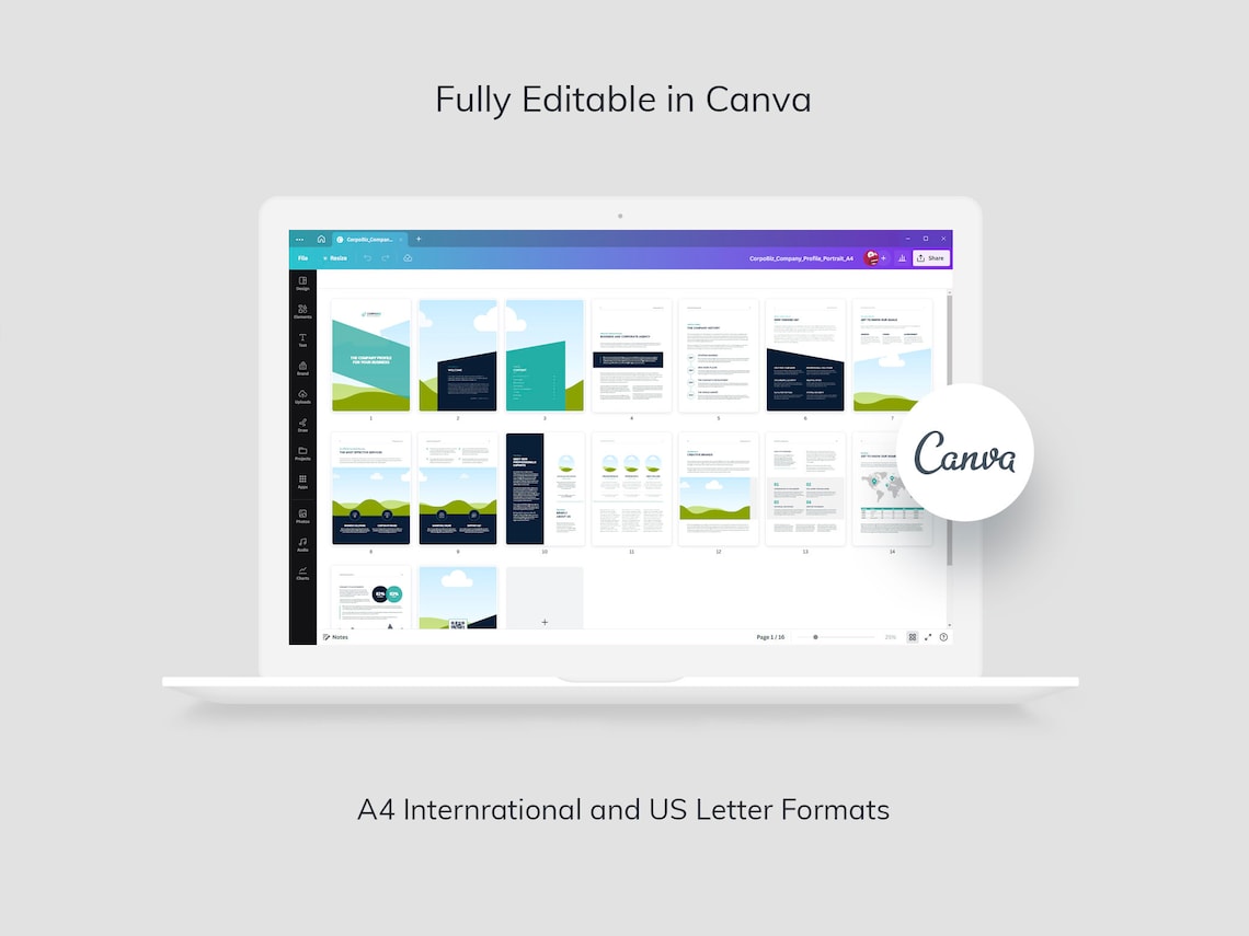 Company Profile Template, Proposal Business Brochure, Canva Template ...