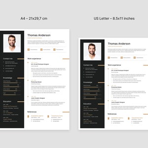 Resume and Cover Letter Template, Modern CV Design With Photo, Fully ...