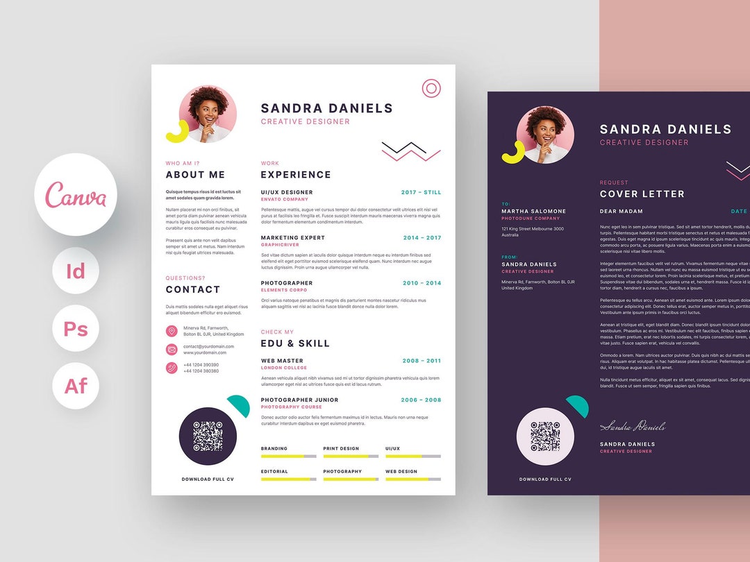 Creative Resume Flyer Canva Template, Unnique and Modern Resume Design ...