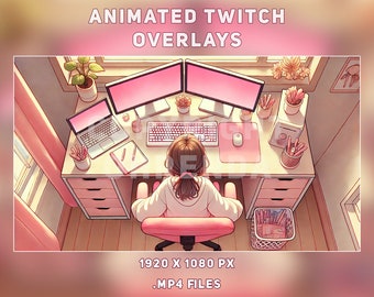 ANIMATED Twitch Overlays | Stream Starting | Gamer Girl | Cozy Bedroom Scene | Cute Aesthetic ...