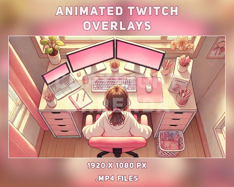 ANIMATED Twitch Overlays | Stream Starting | Gamer Girl | Cozy Bedroom ...