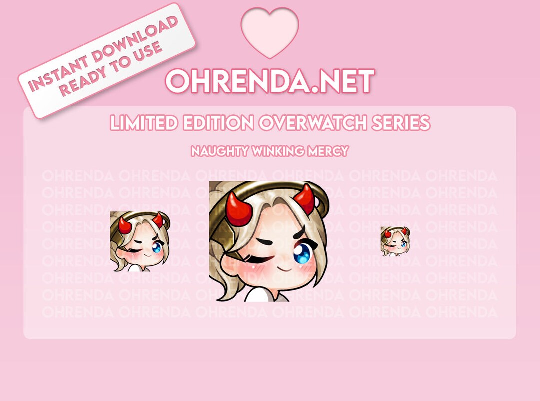 Limited Edition Overwatch Twitch Emote / Naughty Winking Devil Mercy - Etsy