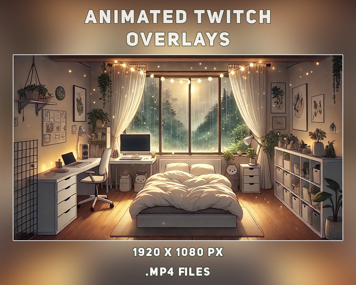 ANIMATED Twitch Overlays | Stream Starting | Atmospheric Rain | Cozy ...