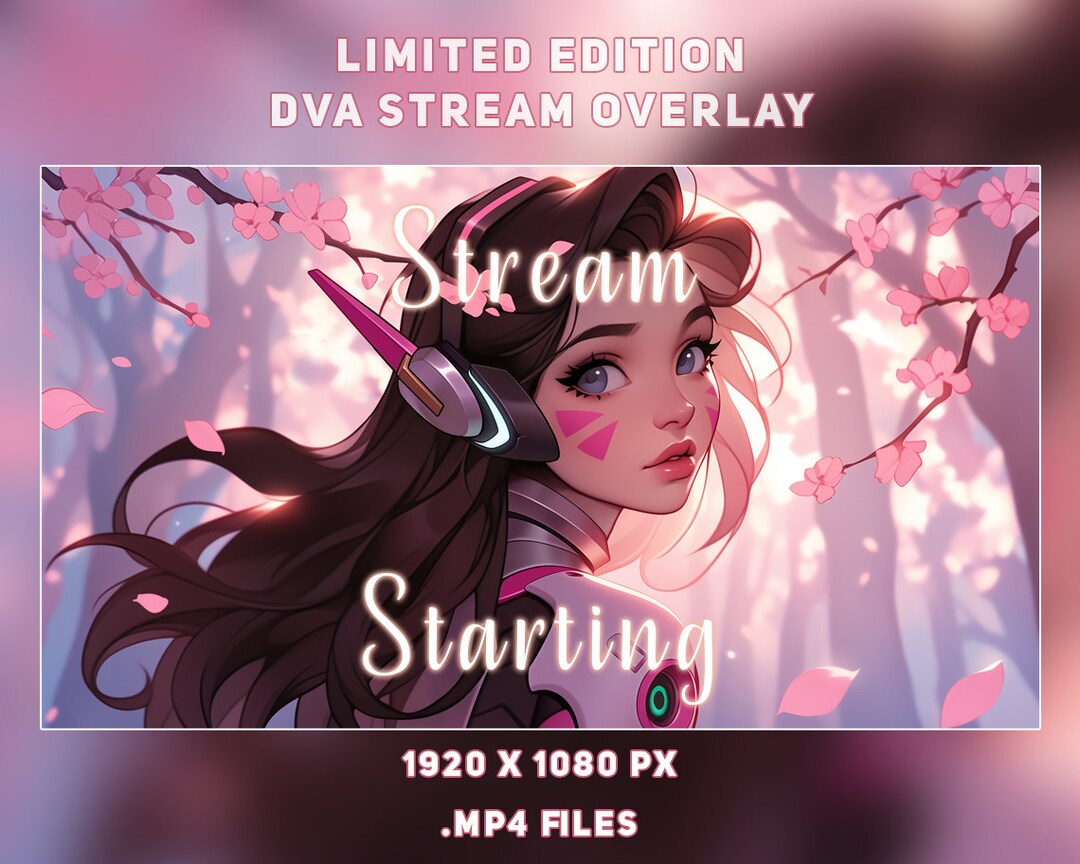 ANIMATED D.va Stream Overlay | Twitch Overlay | Limited Edition | Gamer Girl | Pink Dva | Dva ...