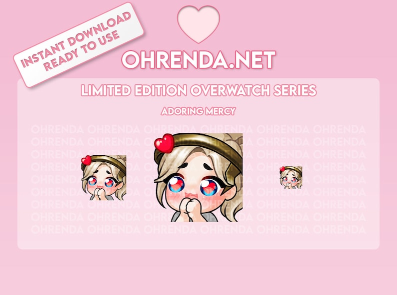 Limited Edition Overwatch Twitch Emote / Adoring Mercy - Etsy