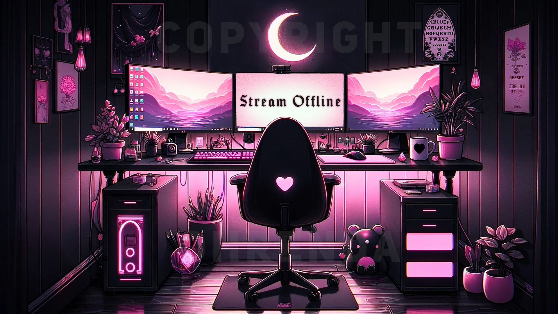 ANIMATED Twitch Overlays | Stream Starting | Gamer Girl | Goth Bedroom ...