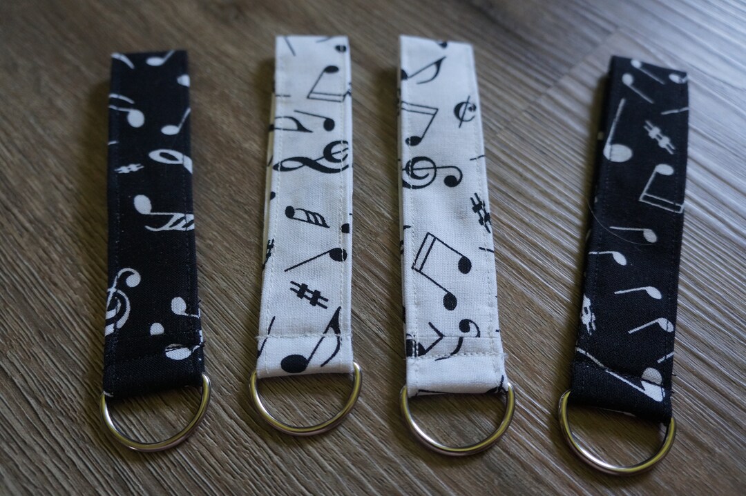 Music Note Keychain/music Lover Gift/handmade Gift/music Wristlets ...