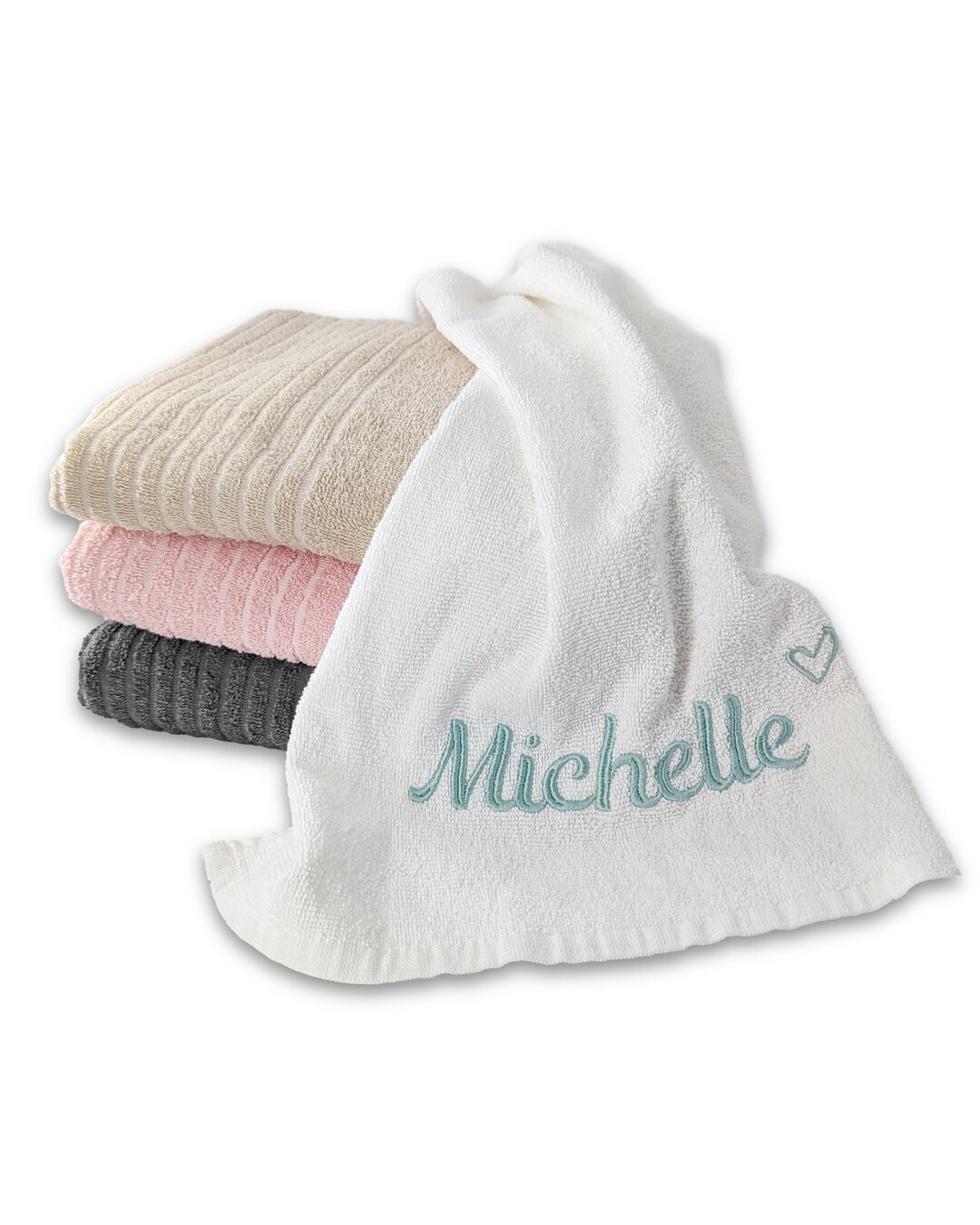 Towel With Name and Heart Personalized Embroidered Bath Towel Hand ...