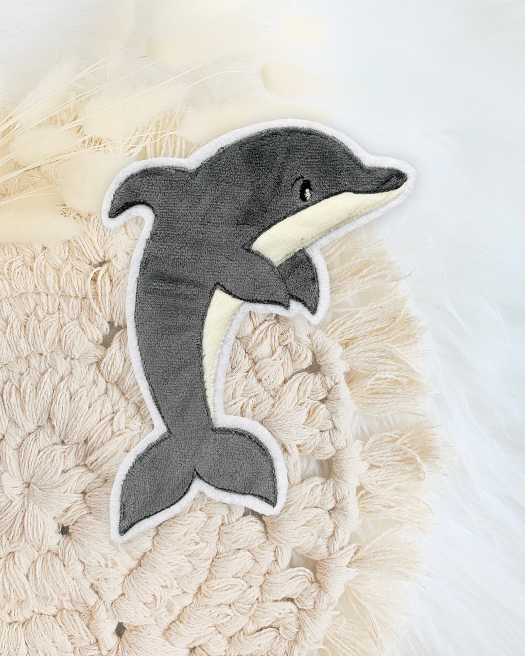 Application Dolphin Gray Sea Creatures Maritime Iron-on - Etsy