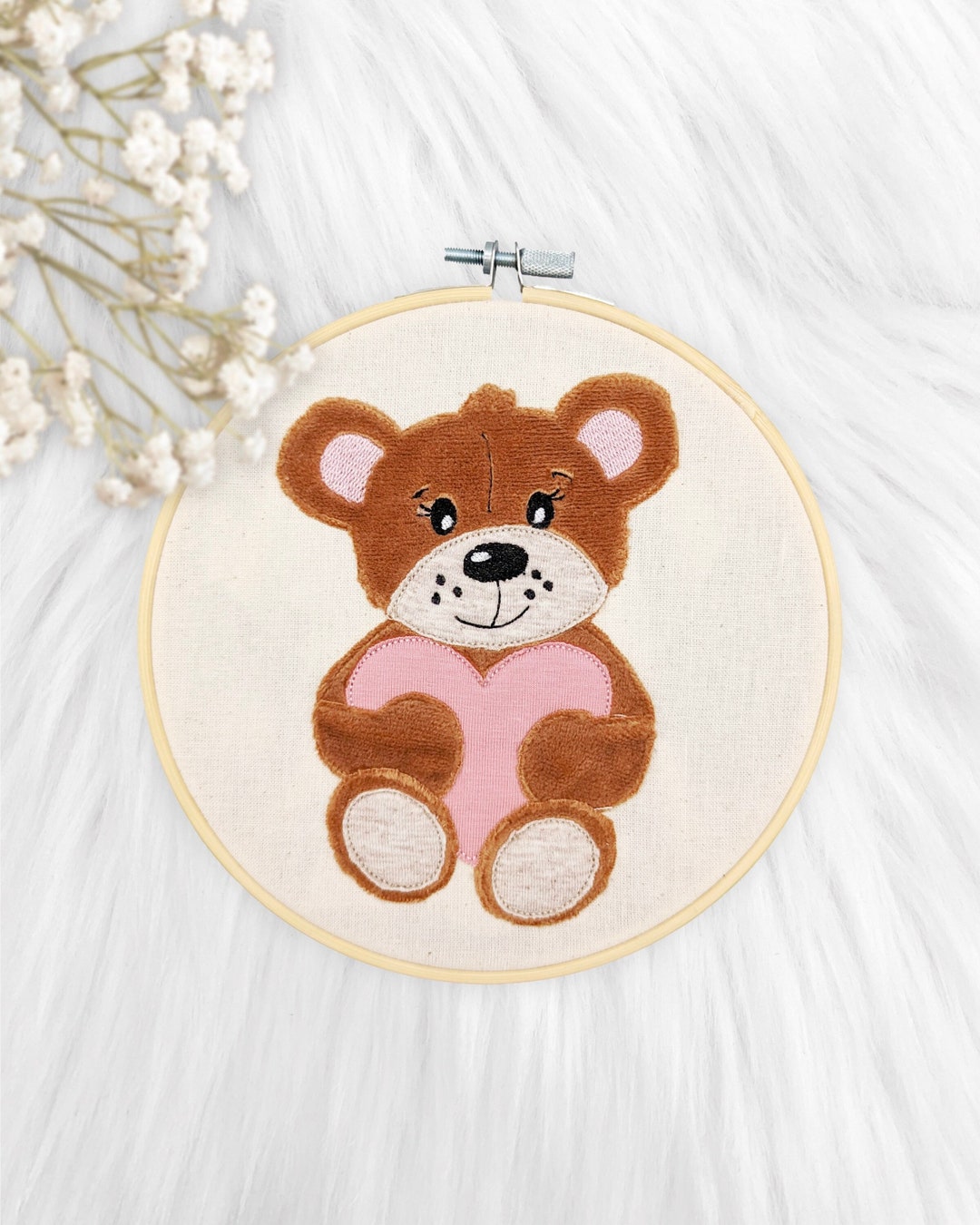 Embroidery File Teddy Bear Teddy Bear With Heart Embroidery Motif ...