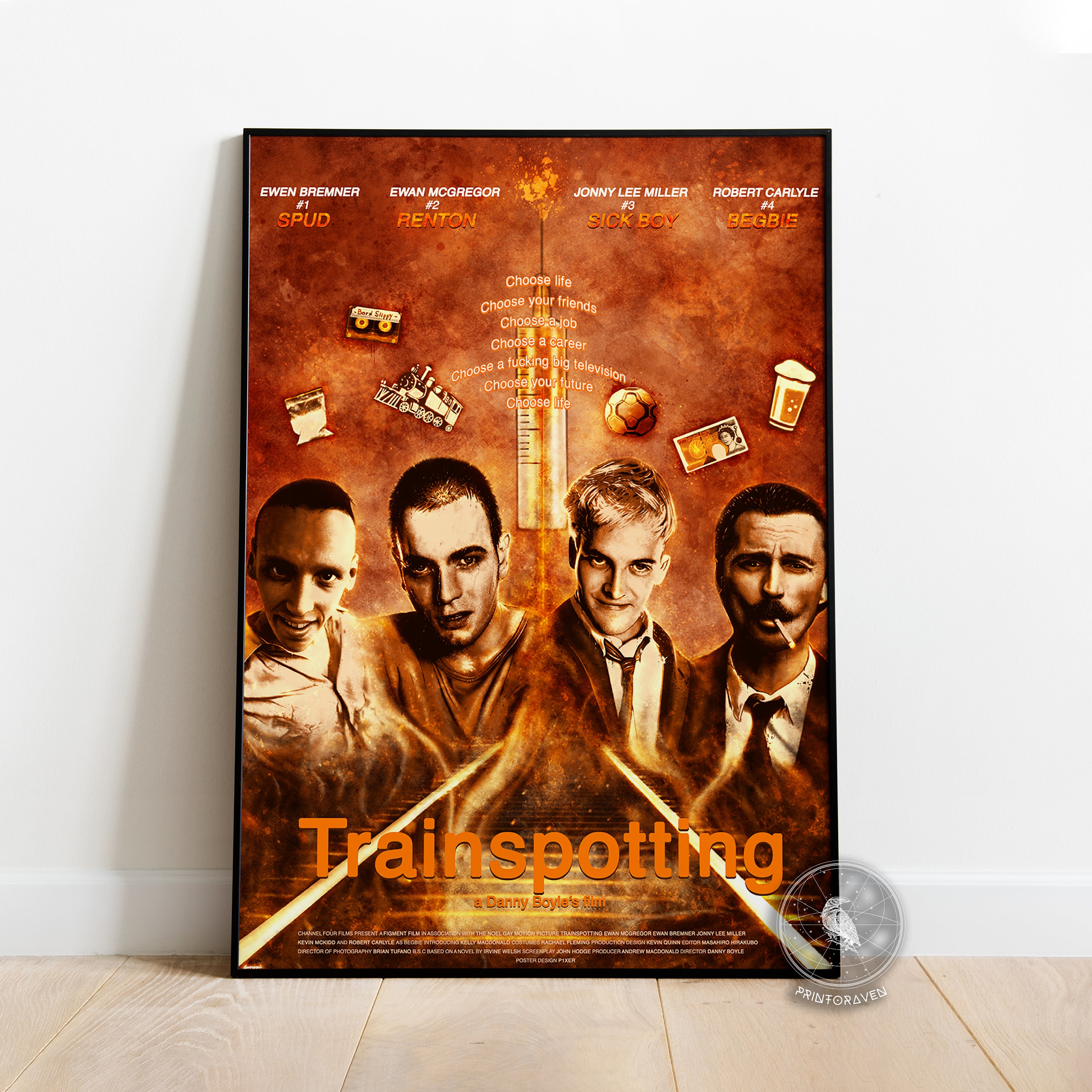 Trainspotting Poster Renton Movie Wall Art Wall Decoration Framed ...