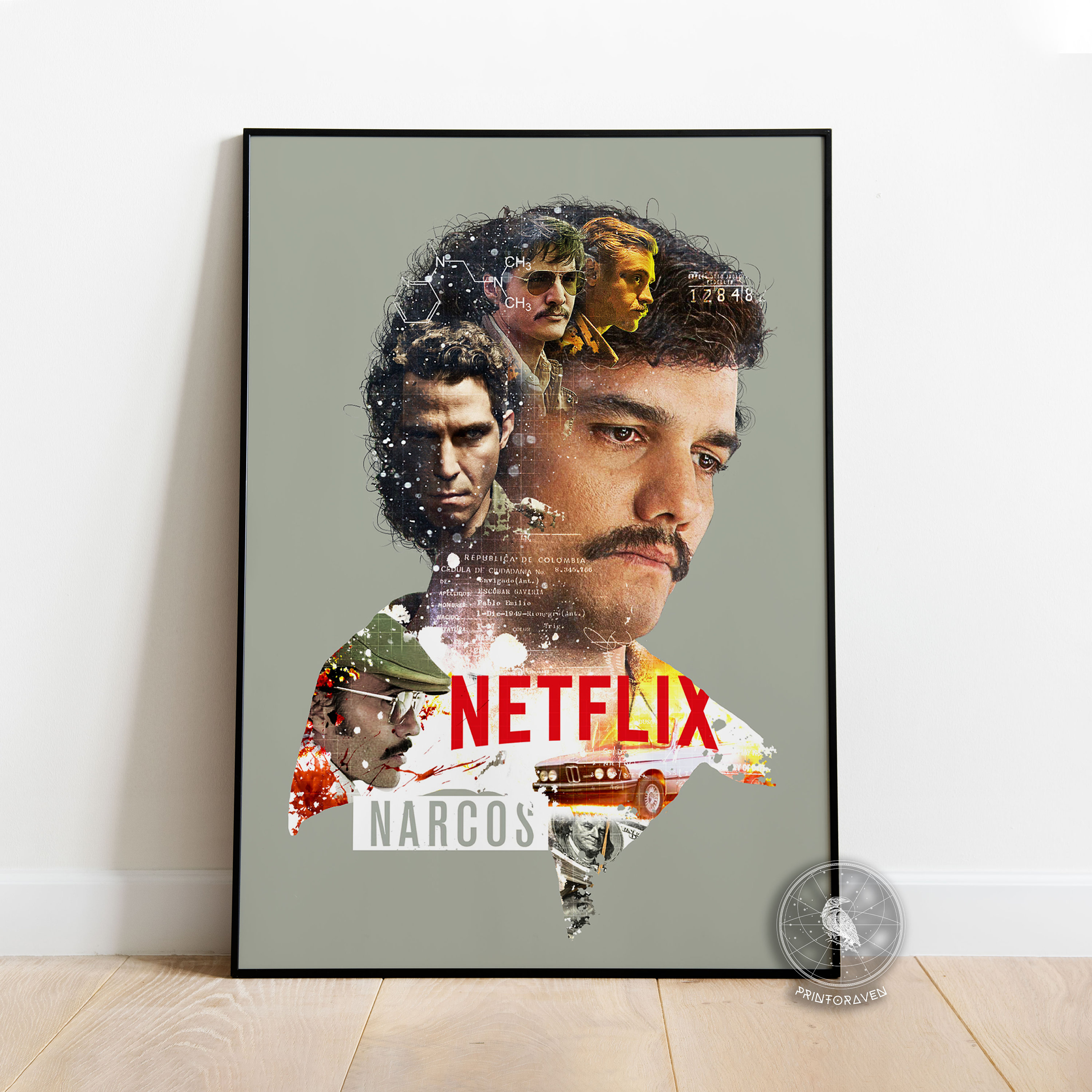 Narcos Poster Pablo Wall Art Wall Decoration Framed Poster TV Series ...