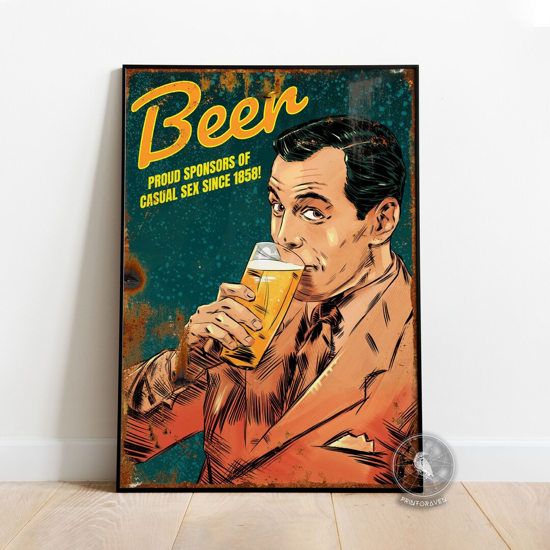 Beer Poster for Bars and Cafes for Bar & Cafe Wall Art Wall Decoration ...
