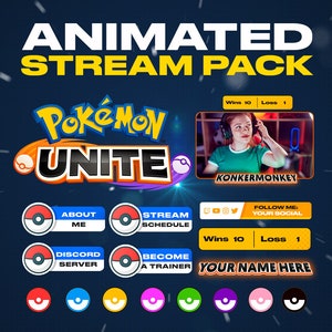 ANIMATED Pokémon Unite Overlays - FULL PACK for Twitch, Kick, Youtube ...