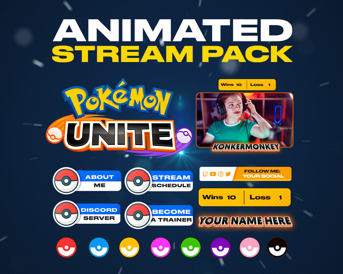 ANIMATED Pokémon Unite Overlays - FULL PACK for Twitch, Kick, Youtube ...