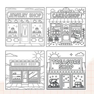 Cute Shop Storefronts - 40 Easy and Bold Coloring Pages | Cute Shop ...