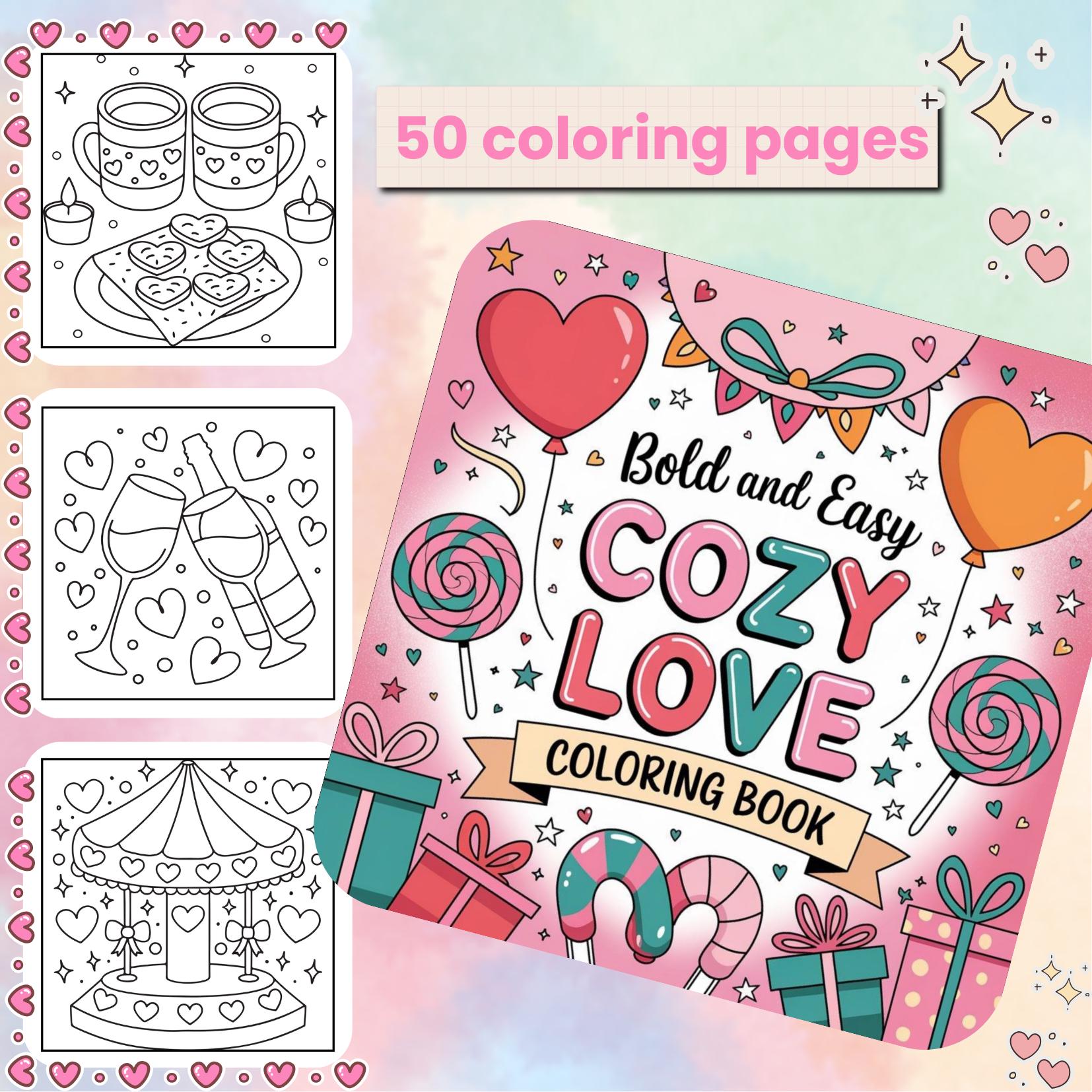 50 PRINTABLE Valentines Coloring Pages. Valentine's Day Easy and Bold ...