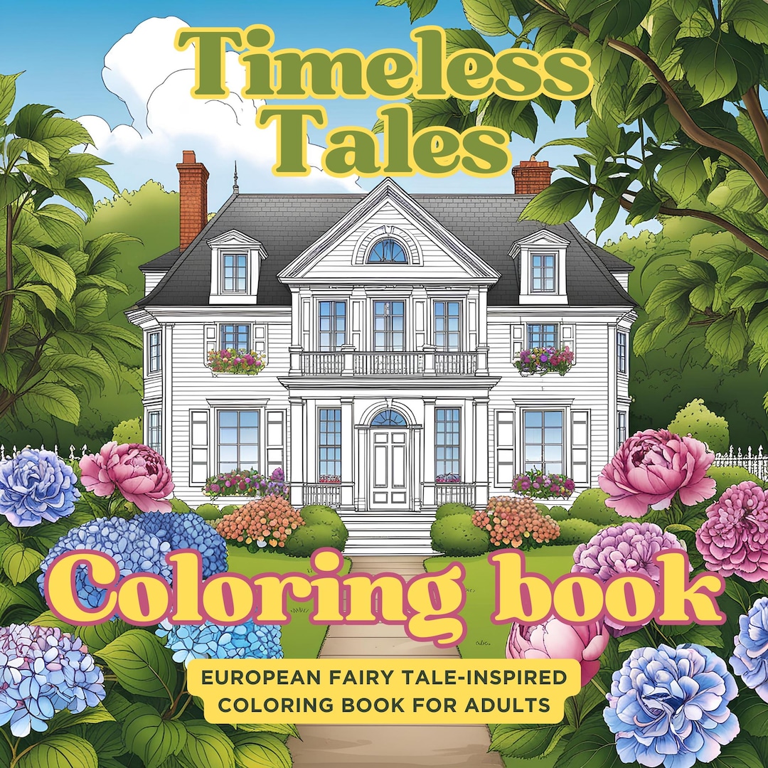 Adult Coloring Book Cottages & Castles: 30 Pages | American House ...