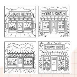Cute Shop Storefronts - 40 Easy and Bold Coloring Pages | Cute Shop ...
