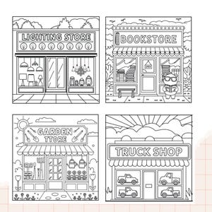 Cute Shop Storefronts - 40 Easy and Bold Coloring Pages | Cute Shop ...